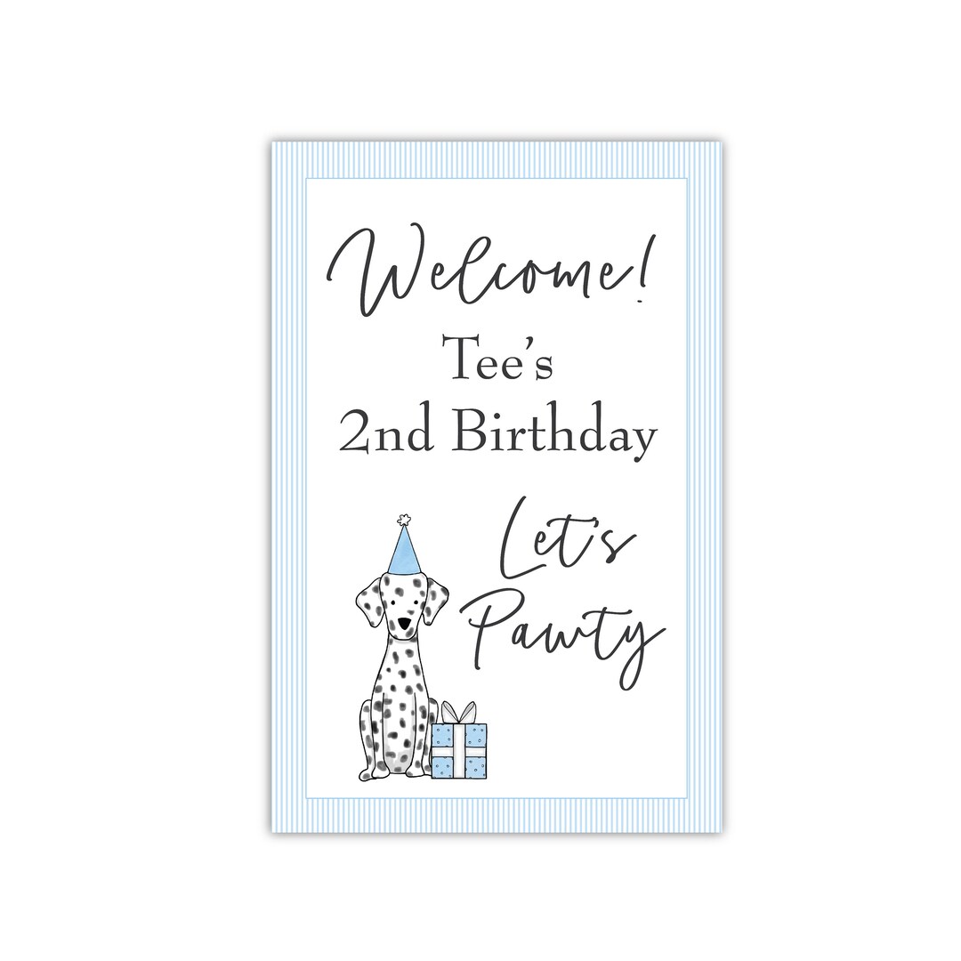 Puppy Pawty Welcome Sign | Birthday Sign | Dog Adoption Sign | Birthday ...