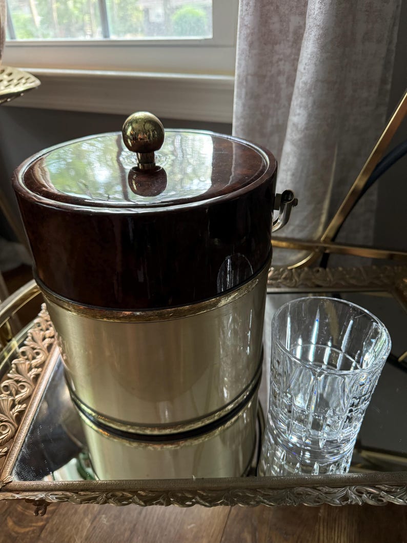 Vintage Ice Bucket With Metal Detail and Flux Tortoise Shell - Etsy