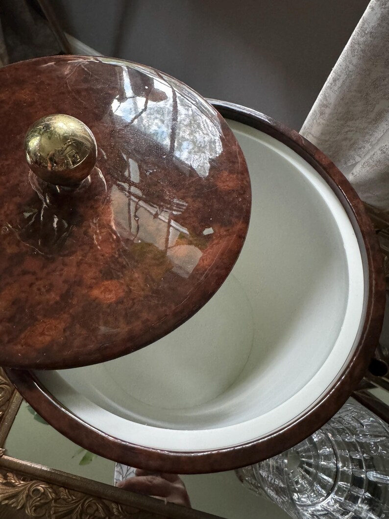 Vintage Ice Bucket With Metal Detail and Flux Tortoise Shell - Etsy