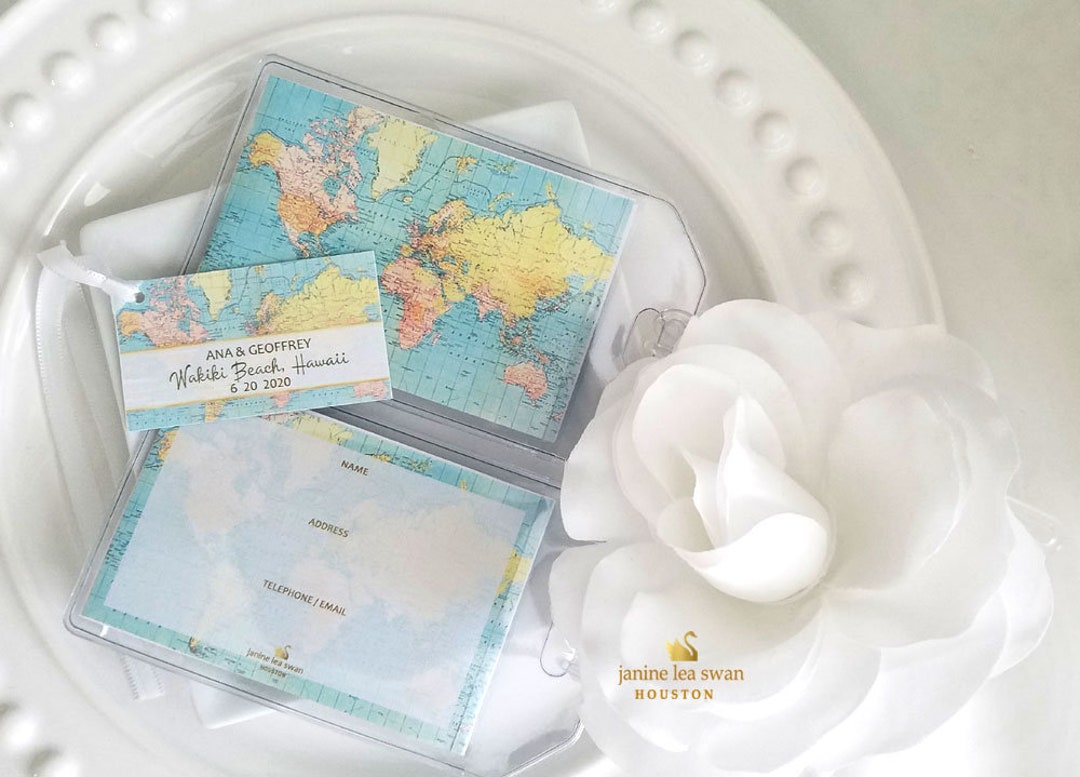 World Map Luggage Tags Pastels 40 at 2.00 Ea. Vinyl Pouch, ID Backs ...