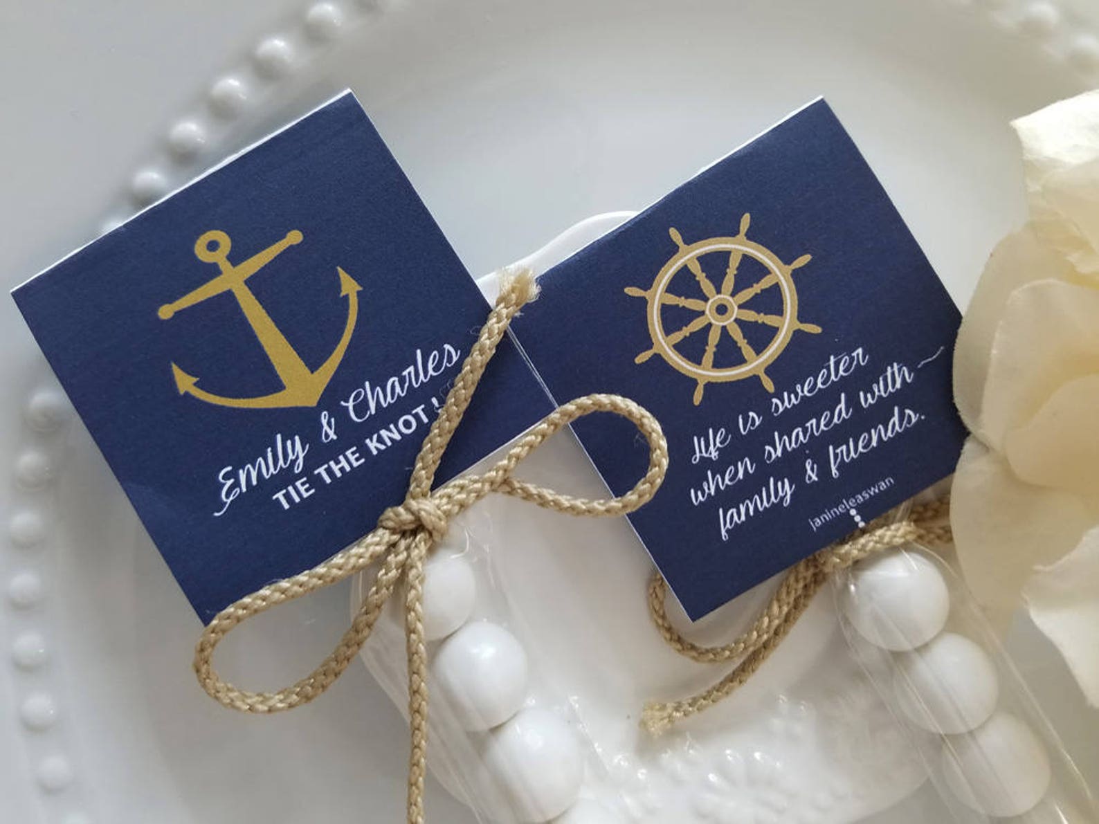 M&M Candy Kit Nautical Wedding Nautical Party Custom 2 Sided - Etsy