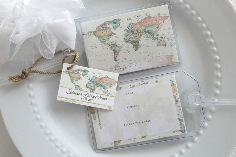 World Map Luggage Tags 210 at 1.75 Ea. Vinyl Pouches ID | Etsy