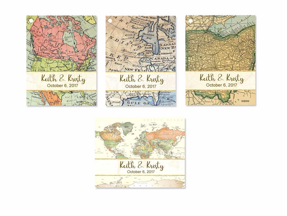 World Map Luggage Tags 210 at 1.75 Ea. Vinyl Pouches ID | Etsy