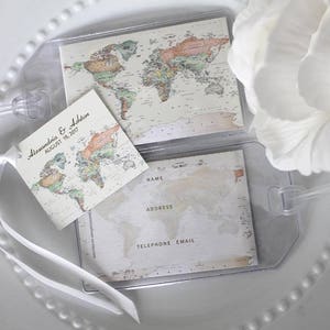 World Map Luggage Tags 210 at 1.75 Ea. Vinyl Pouches ID - Etsy