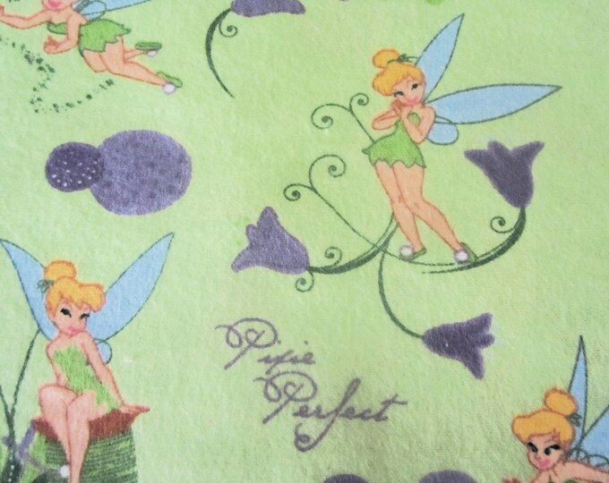 TINKERBELL PIXIE Flannel Yardage "tink Dots and Flowers" - Etsy