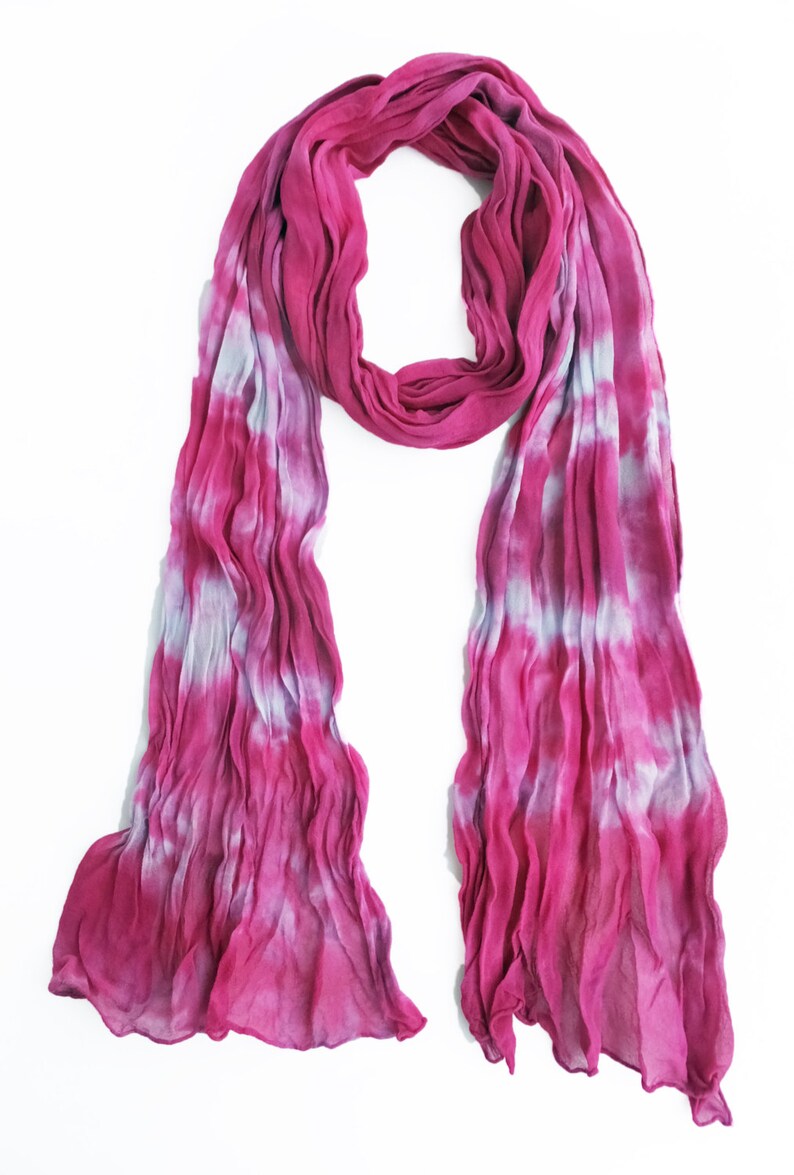 Hot Pink Crinkle Scarf Silk Crinkle Scarf Silk Chiffon - Etsy