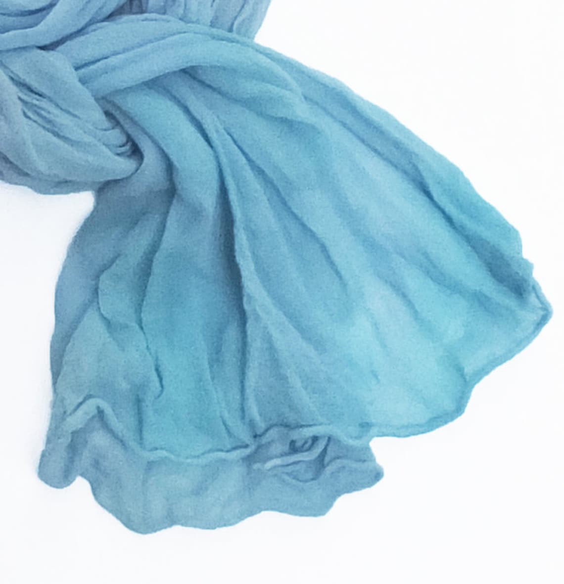 Bufanda de seda azul, bufanda azul claro, bufanda de gasa azul ...