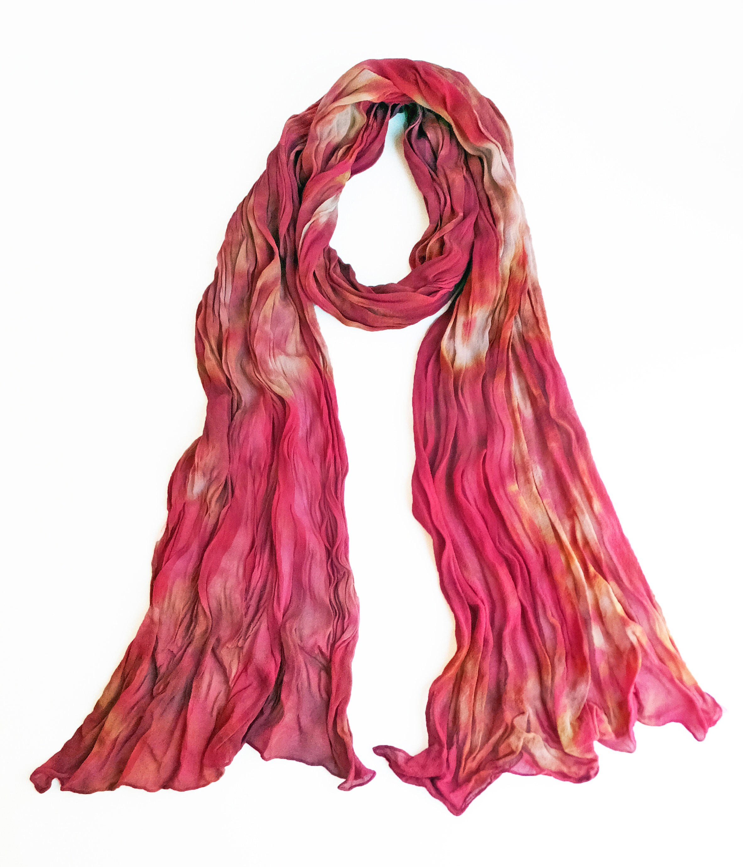 Red scarf red silk scarf red chiffon scarf red crinkle | Etsy