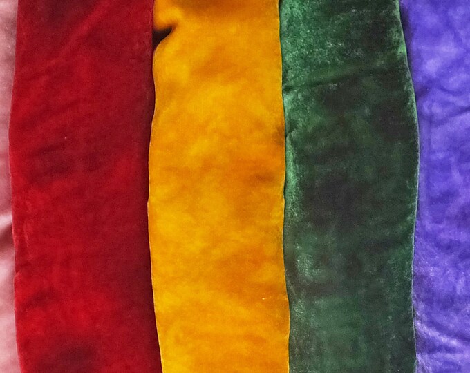 PRICE REDUCED 50% Off, Hand Dyed Velvet Fat Quarters, Velvet Scraps ...