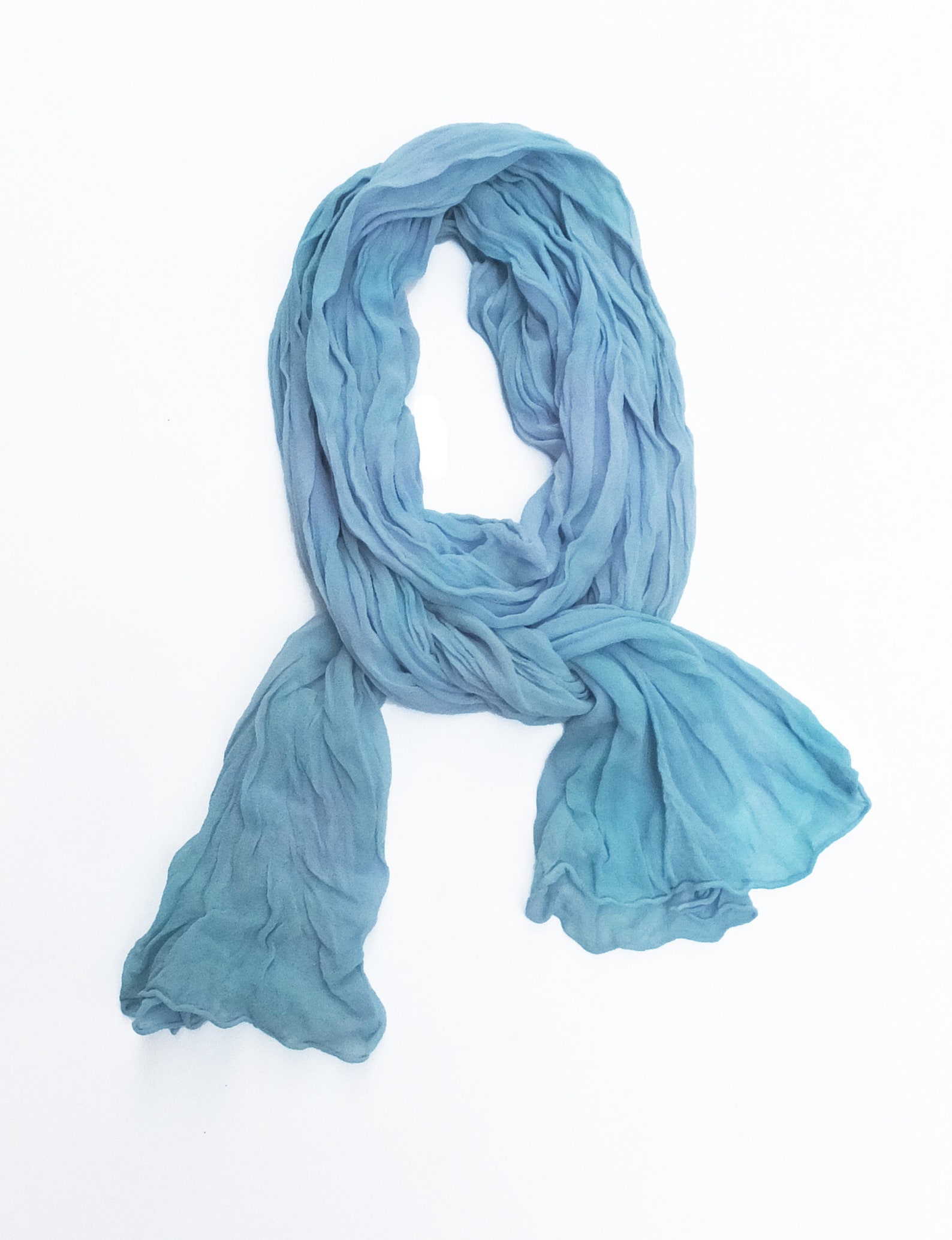 Bufanda de seda azul, bufanda azul claro, bufanda de gasa azul ...
