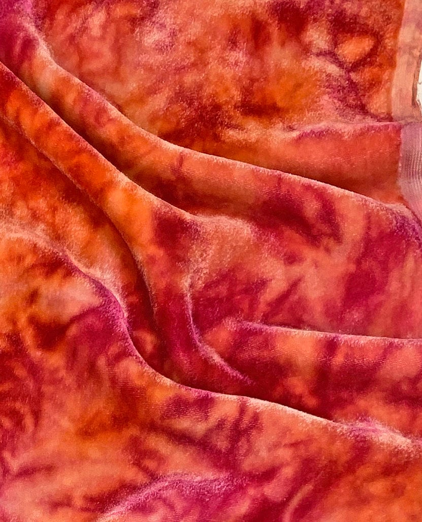 Tie Dye Velvet Hand Dyed Velvet Yardage Orange Velvet - Etsy