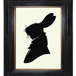 Silhouette Rabbit Gentleman Antler Victorian Steampunk Art - Etsy
