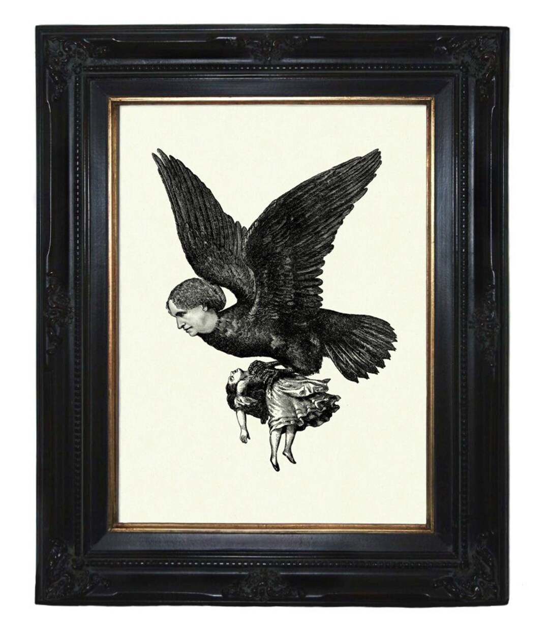 Art Print Harpy Ladybird Girl Mythology Cryptozoology - Dark Academia ...