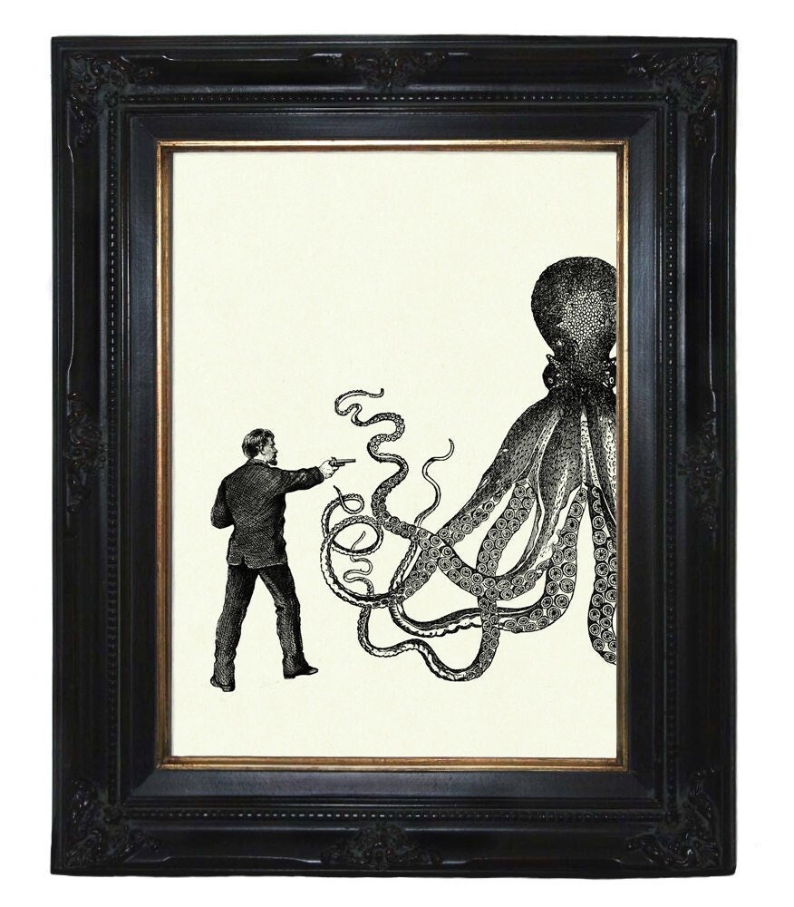 Steampunk Octopus Vs Gentleman Kraken Tentacles Gun Revolver ...