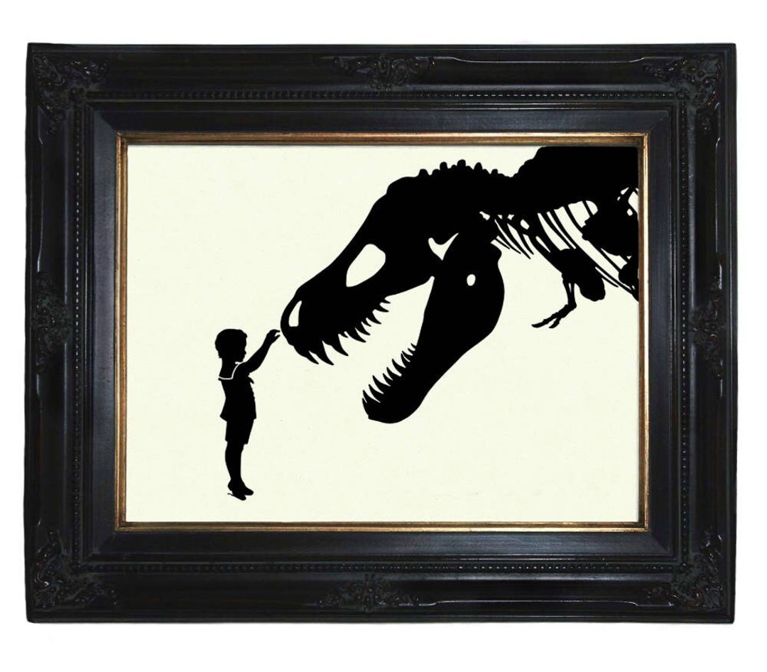 Silhouette Boy Dinosaur T-rex Pet Tyrannosaurus Rex Skeleton - Art ...