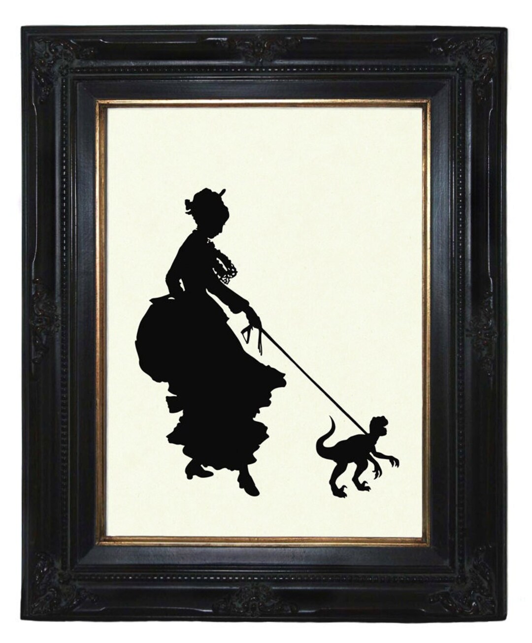 Silhouette Girl Lady Pet Dinosaur Raptor Velociraptor - Rococo ...