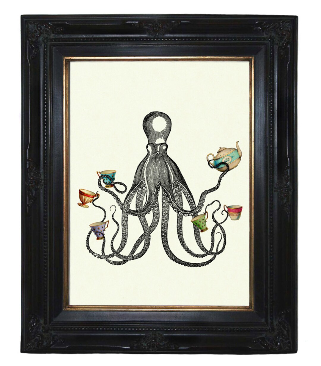 Octopus Kraken Tea Party Cups Teapot Tentacles Cottagecore Kitchen ...