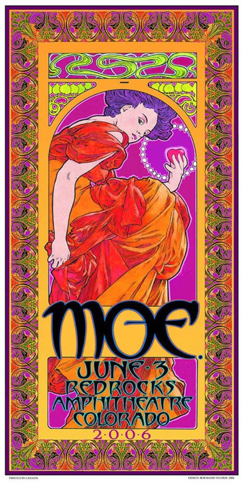 Moe at Red Rocks Art Nouveau Concert Poster - Etsy