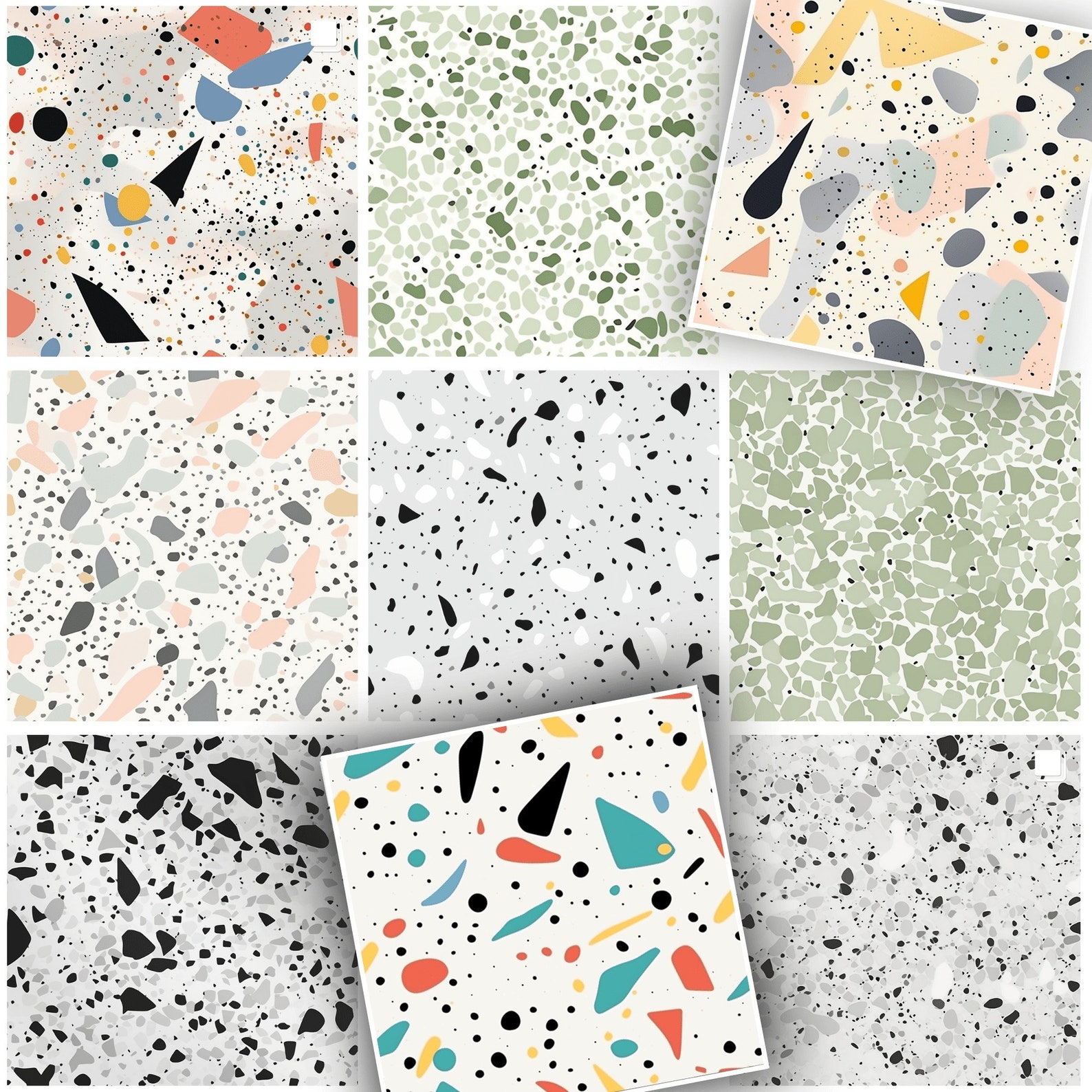 50 Terrazzo Seamless Patterns, Retro, Digital Paper, Tile Pattern ...
