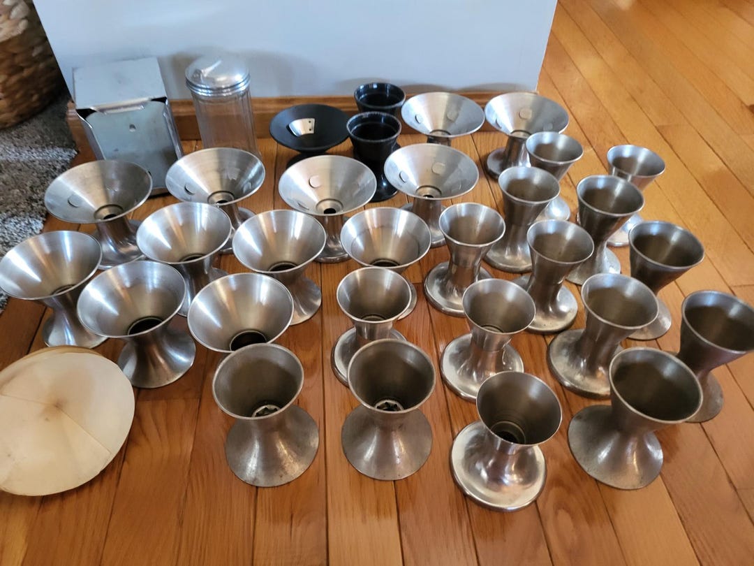 Vintage Chrome Dixie Cup Ice Cream Cone Holders, Lot of Metal Holders ...