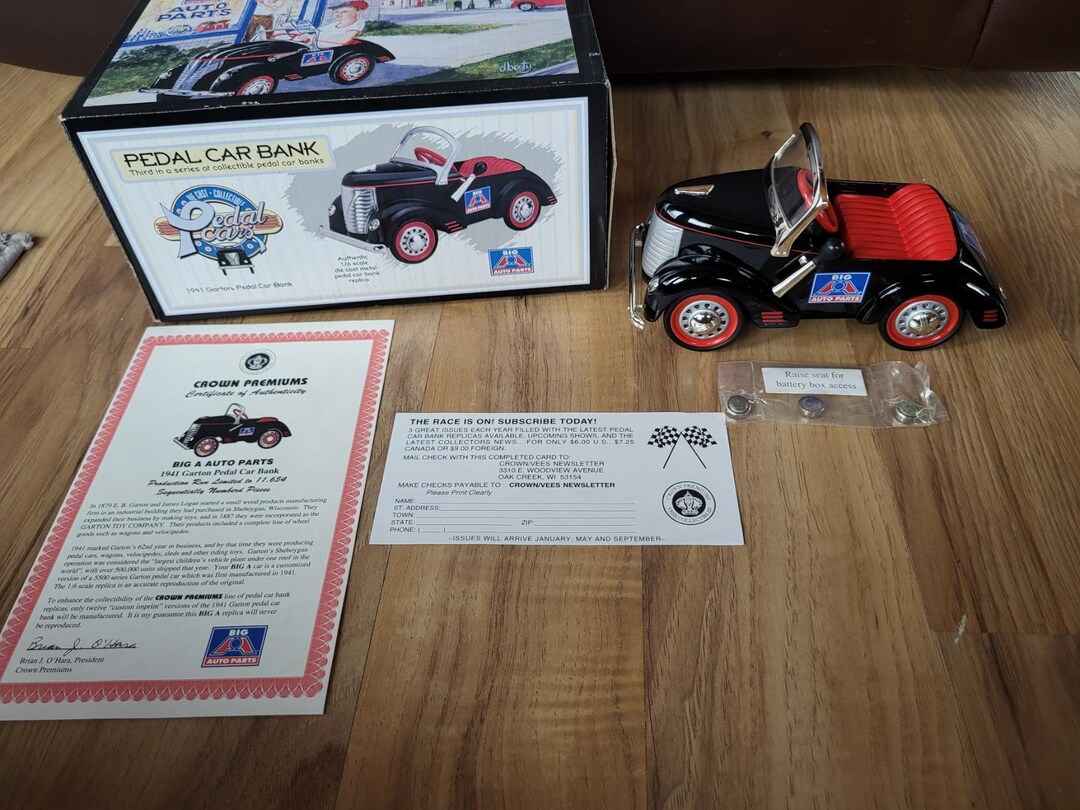 Vintage 1997 Crown Premiums Big Auto Parts 1:6 Scale Pedal Car Bank - Etsy