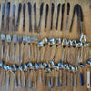 Vintage MARIA GRANDE Stainless Steel Flatware Embossed Floral and Black ...