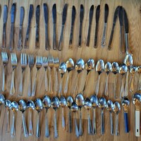 Vintage MARIA GRANDE Stainless Steel Flatware Embossed Floral and Black ...