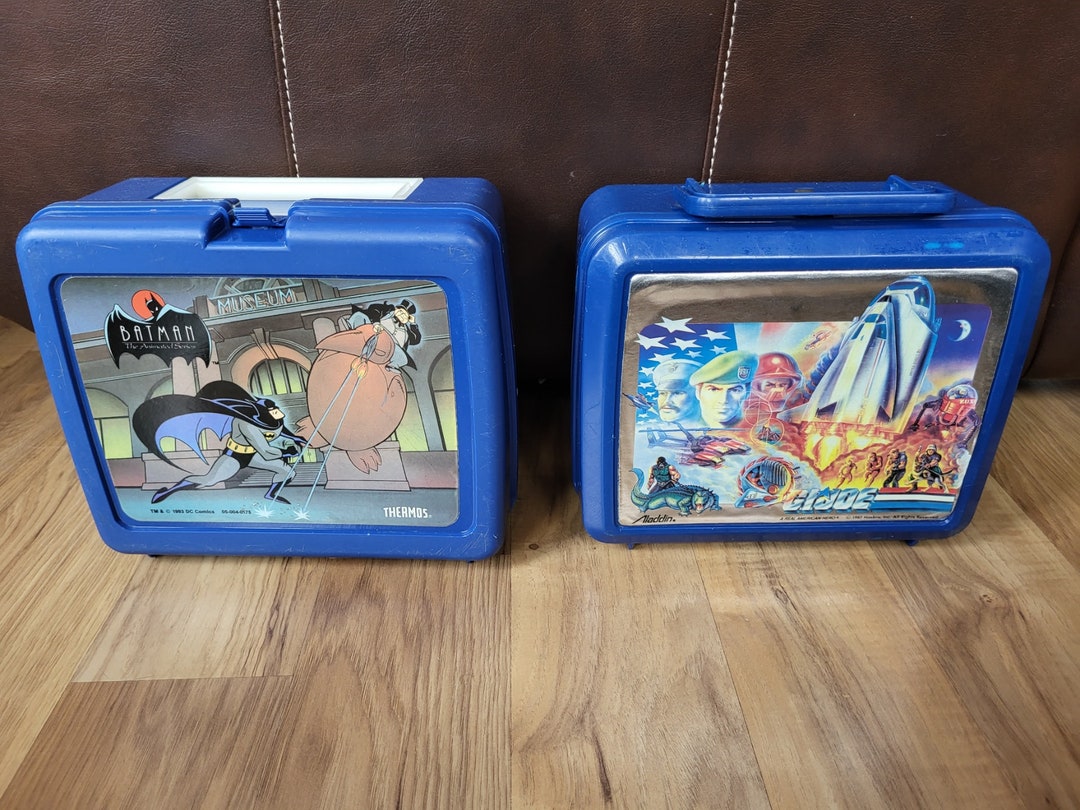 Lot of 2 Vintage Aladdin GI Joe & DC Comics Blue Plastic Lunch - Etsy