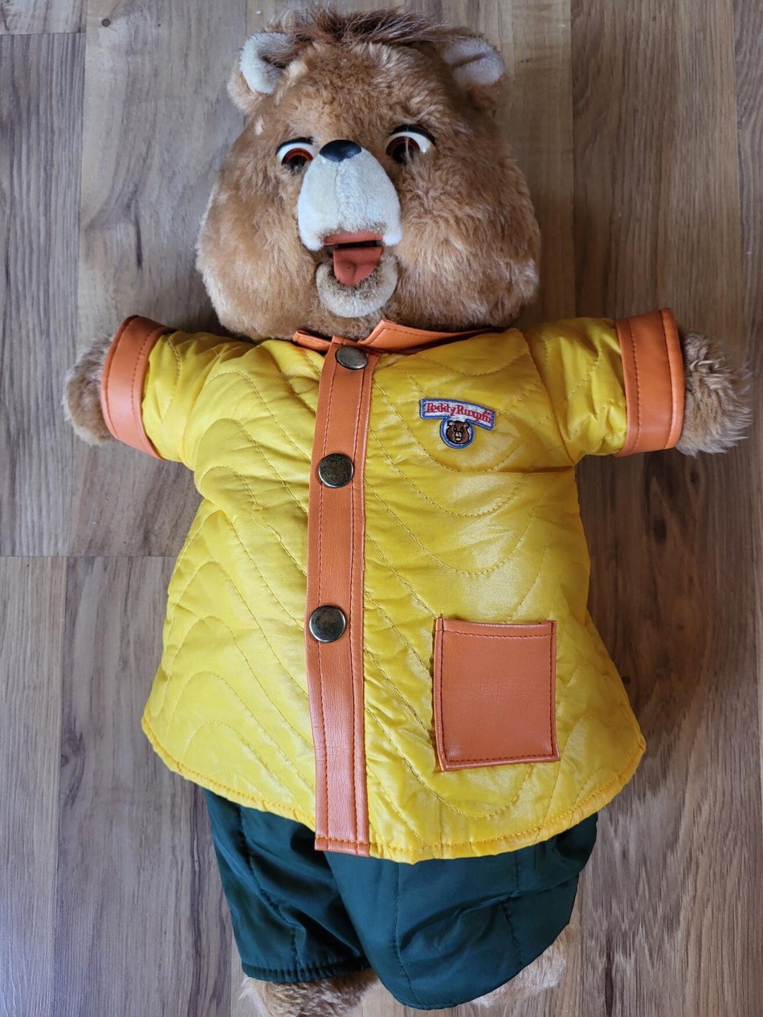 Vintage 1985 Teddy Ruxpin Worlds of Wonder Yellow Jacket W/bibs Bear ...