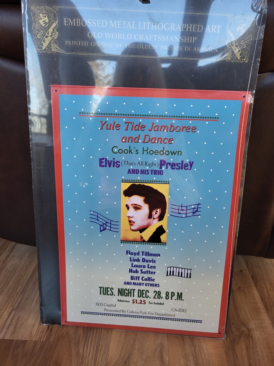 Elvis Presley Embossed Metal Lithographed Old World Craftsmanship Sign ...