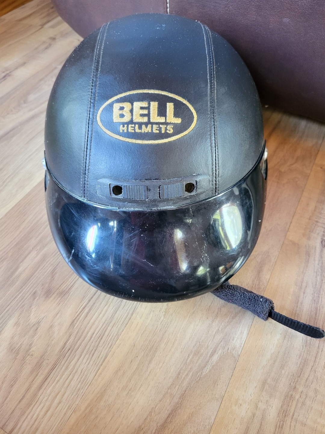 Vintage Bell Leather Wrapped Motorcycle Helmet Dot Italy - Etsy