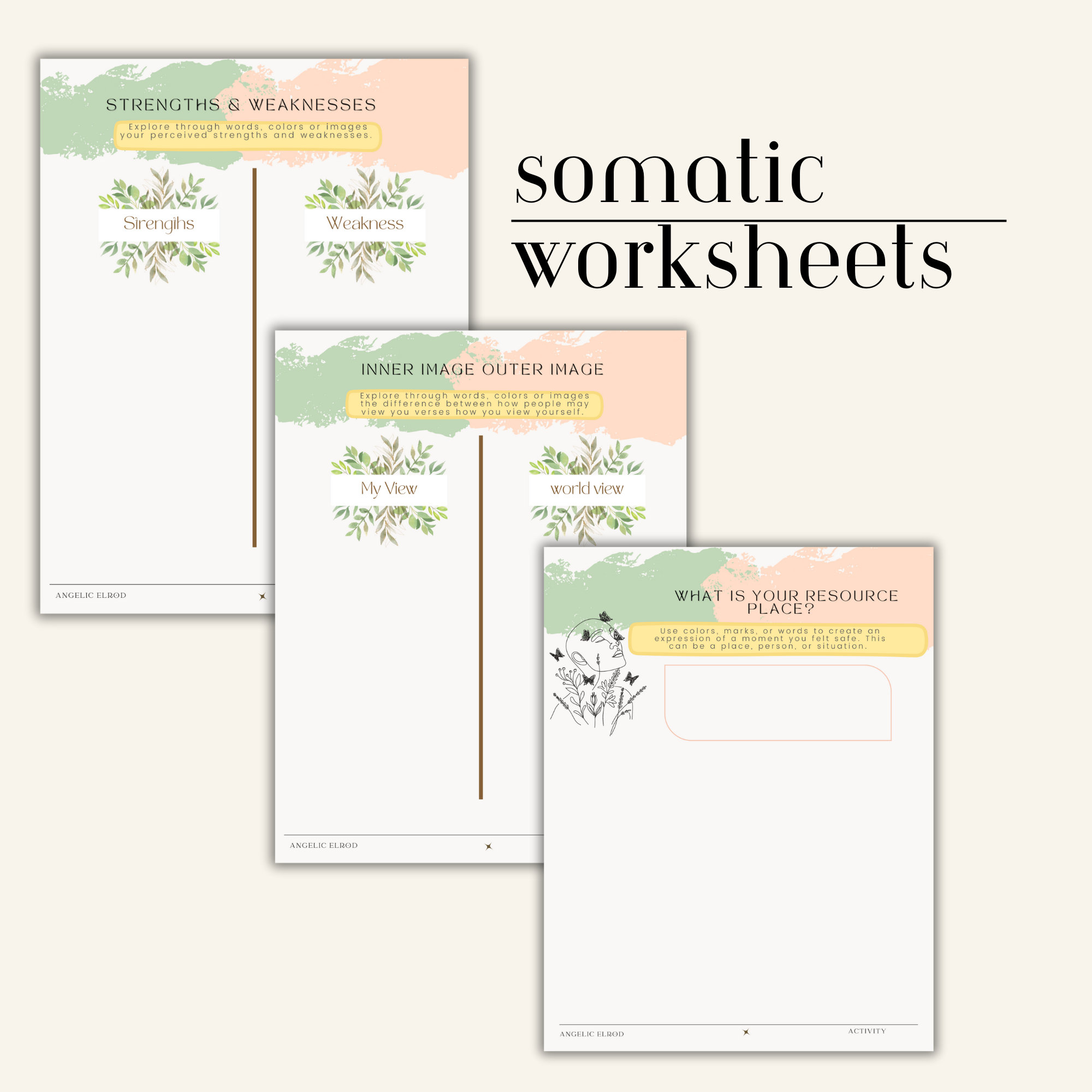 Somatic Therapy Worksheets Therapy Activities Counseling - Etsy Australia