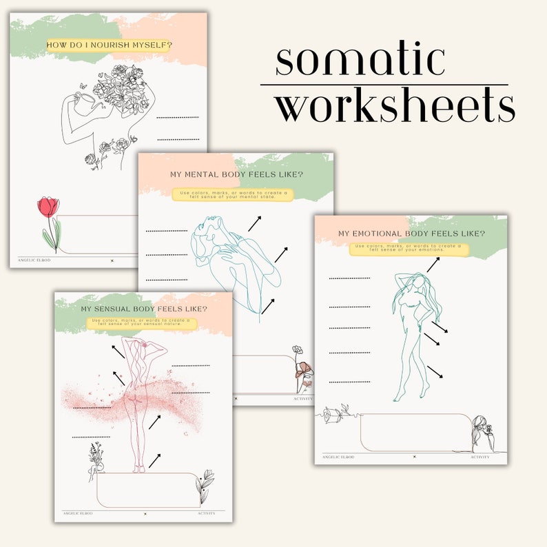 Somatic Printable Worksheets, Activities for Somatic Work, Somatic Art ...