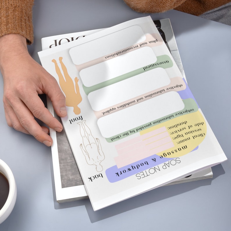 Massage Intake Form, SOAP Notes, Body Map, Printable Worksheets ...