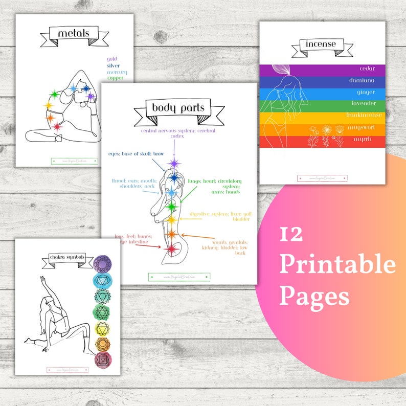 Chakra Charts Printable Chakra Healing Journal Learn - Etsy
