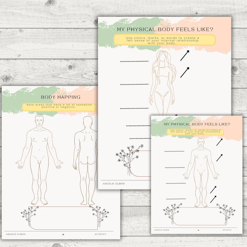 Somatic Worksheets Activity Sheets Printable - Etsy