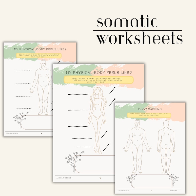 Somatic Printable Worksheets, Activities for Somatic Work, Somatic Art ...