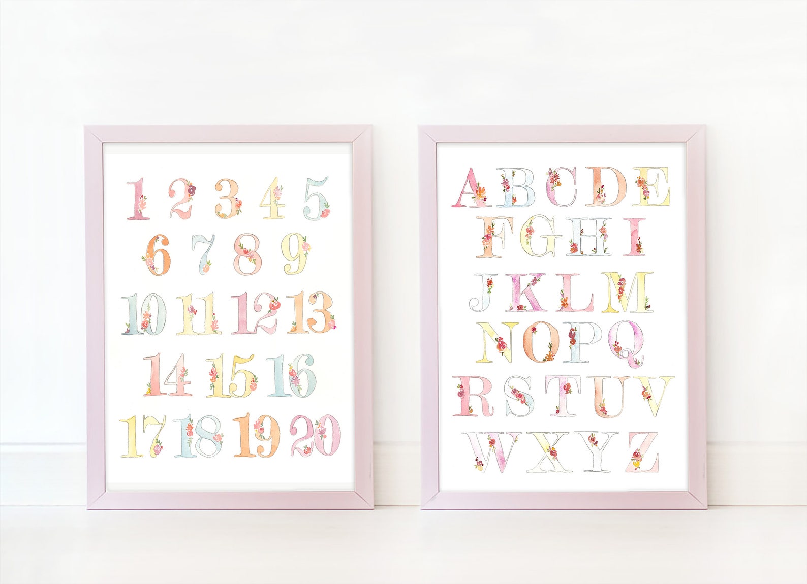 Baby Nursery Alphabet Abc's And/or Numbers, Nursery Decor, ABC Poster ...