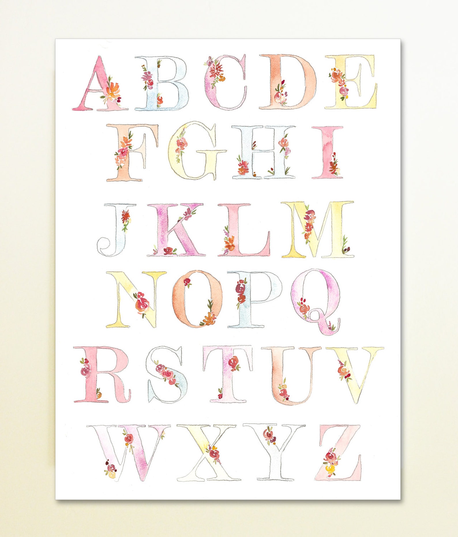 Baby Nursery Alphabet Abc's And/or Numbers, Nursery Decor, ABC Poster ...
