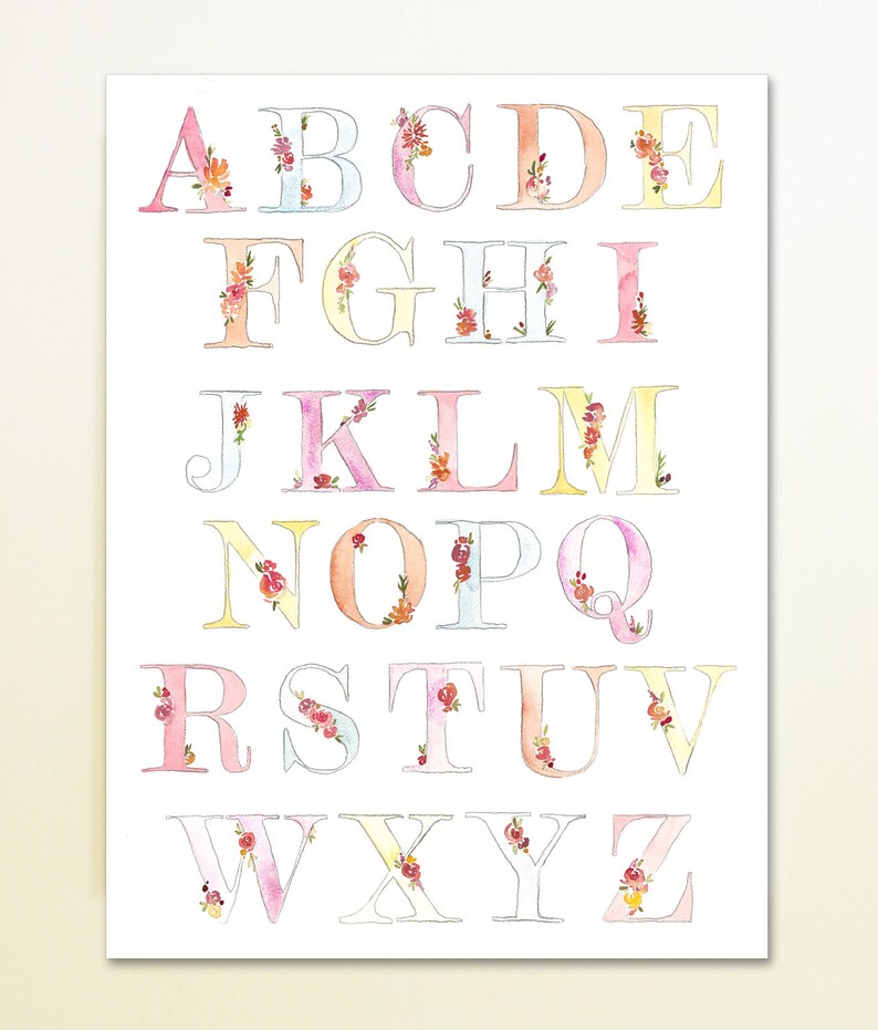 Baby Nursery Alphabet Abc's And/or Numbers, Nursery Decor, ABC Poster ...