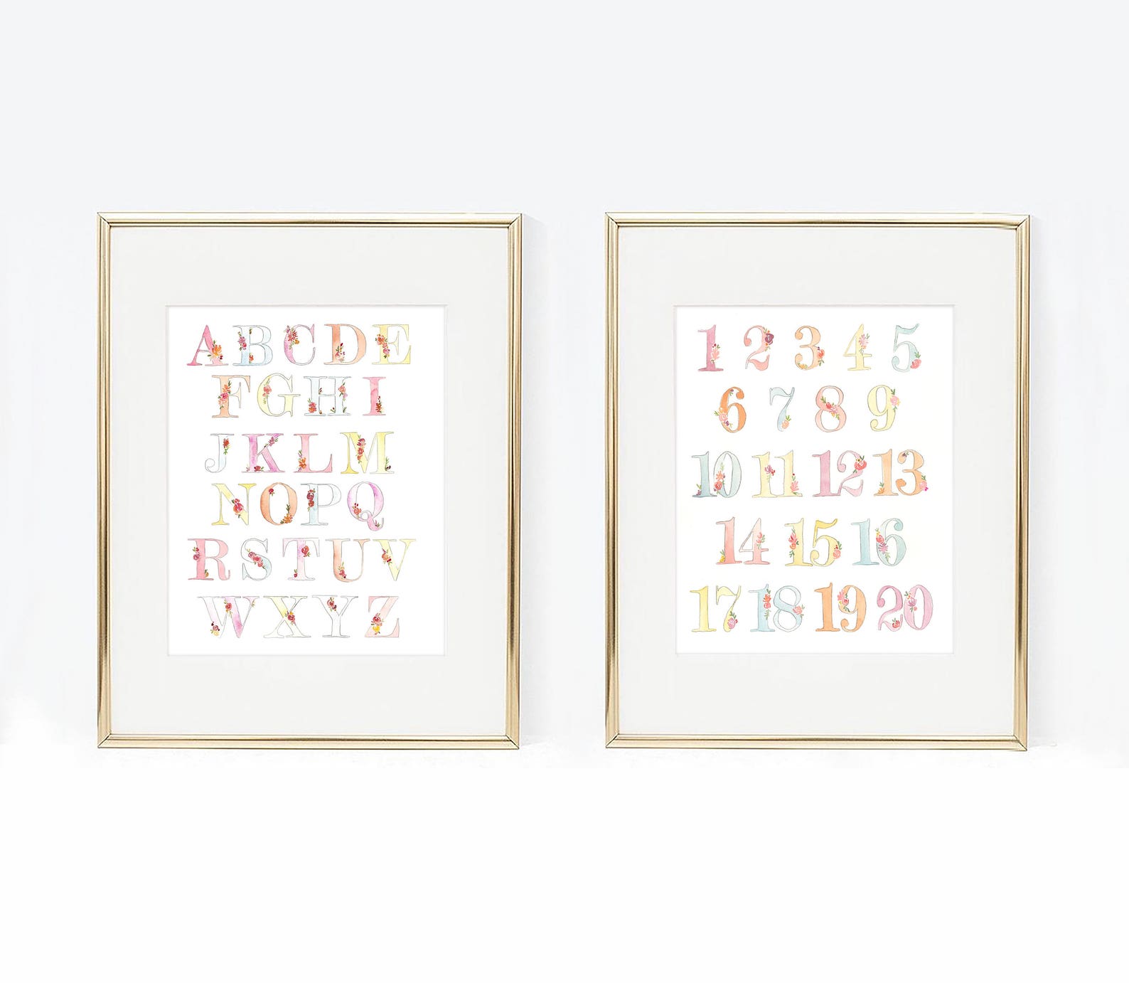 Baby Nursery Alphabet Abc's And/or Numbers, Nursery Decor, ABC Poster ...