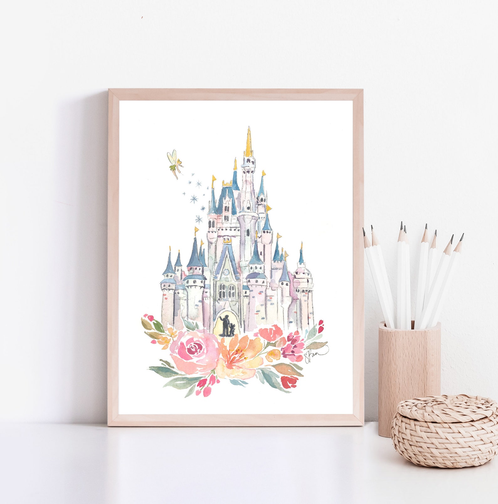 Disney World Print Watercolor Print Disney Castle Princess - Etsy