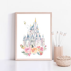 Disney World Print, Watercolor Print! Disney Castle, Princess Castle ...