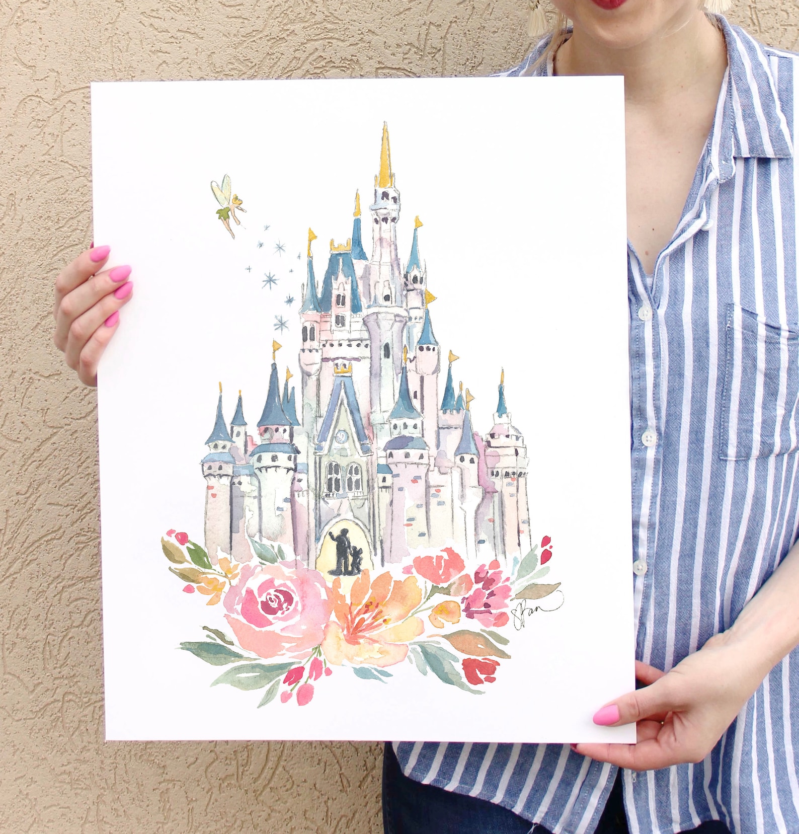 Disney World Print Watercolor Print Disney Castle Princess - Etsy
