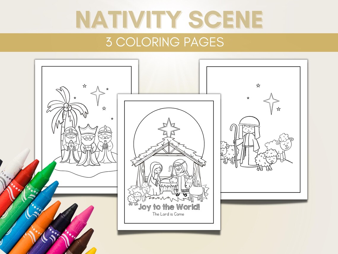 Christmas Nativity Coloring Pages for Kids, Kids Christmas Coloring ...