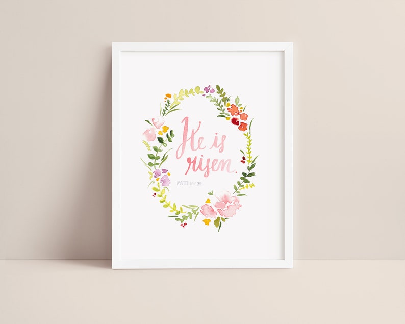 He is Risen Quote Instant Download Easter Flower Wreath - Etsy