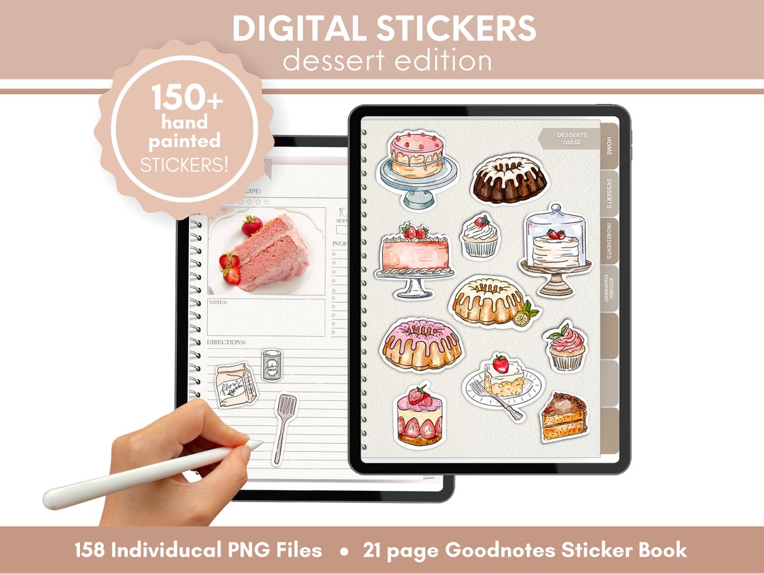 Digital Recipe Book Goodnotes Stickers, Recipe Journal Goodnotes ...