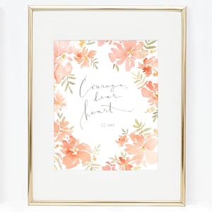 Courage Dear Heart C.S. Lewis Watercolor Print Quote - Etsy