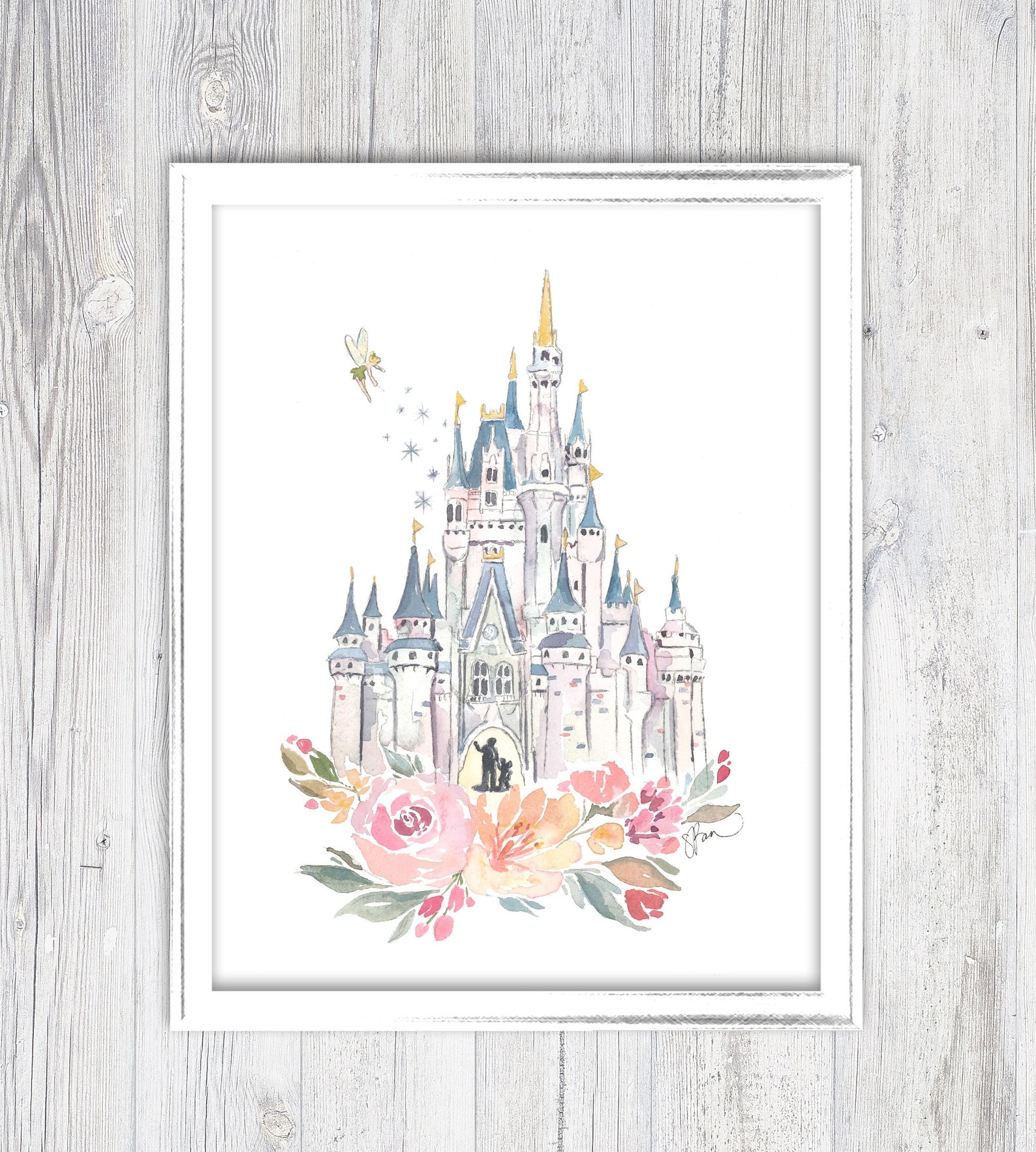 Disney World Print Watercolor Print Disney Castle Princess - Etsy