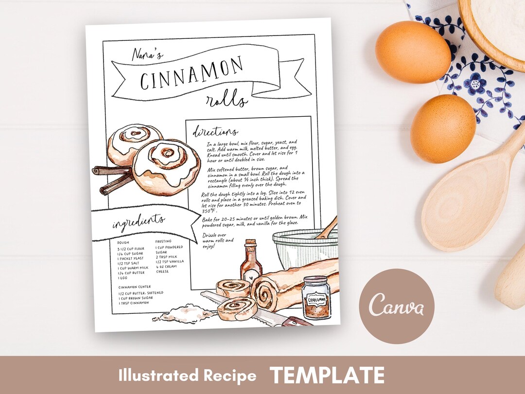 Recipes Custom Illustrated, Recipe Canva Template, Ebook Recipes ...